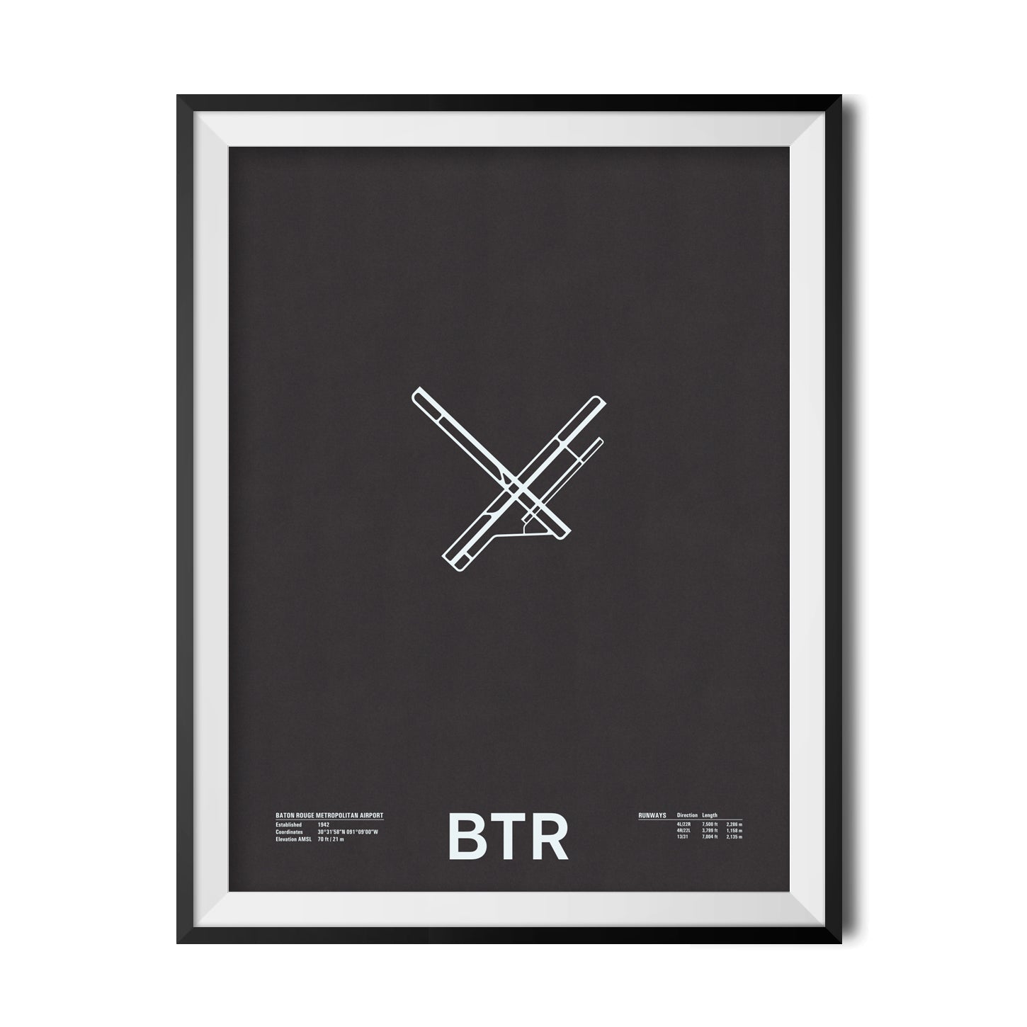 BTR: Baton Rouge Metropolitan Airport Screenprint – NOMO Design