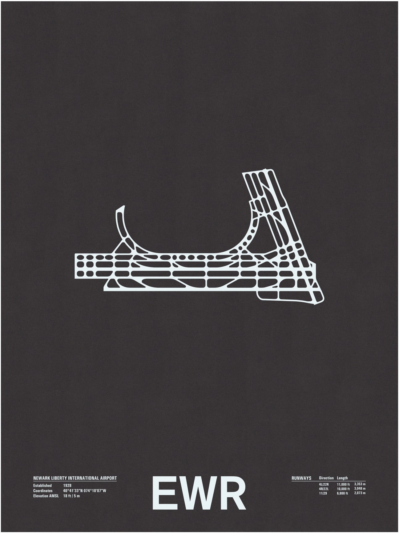 EWR: Newark Liberty International Airport Screen Print – NOMO Design