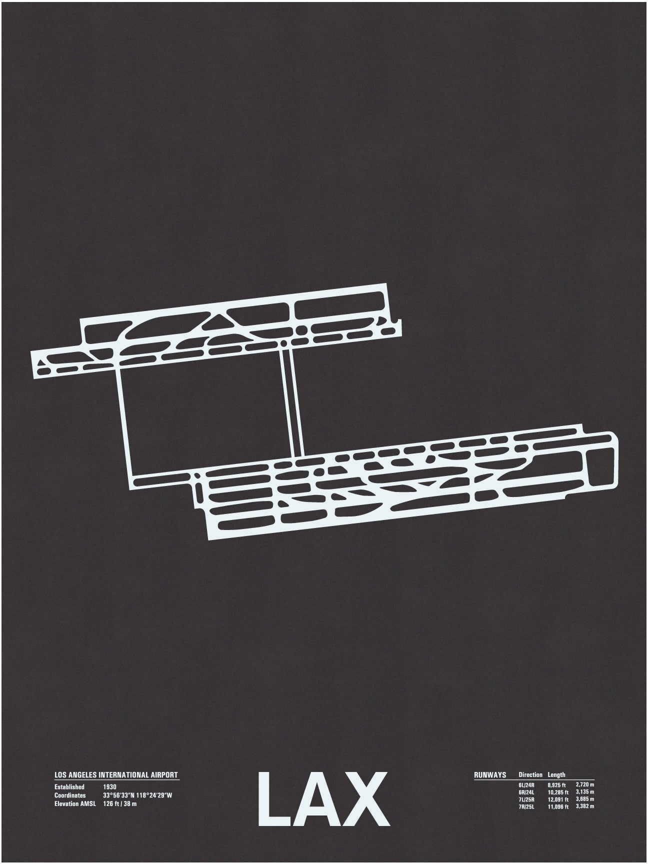 LAX: Los Angeles International Airport Screenprint – NOMO Design