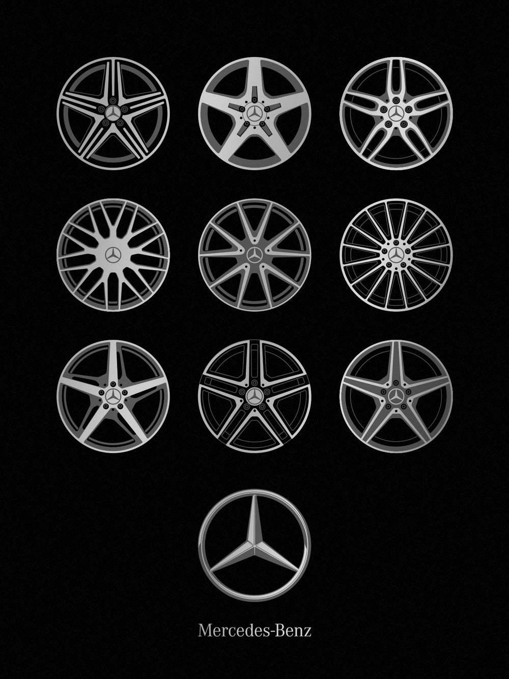 Mercedes-Benz Wheels Screenprint – NOMO Design