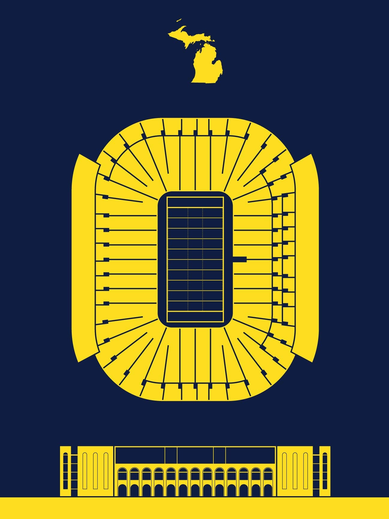 Michigan Stadium Screenprint – NOMO Design