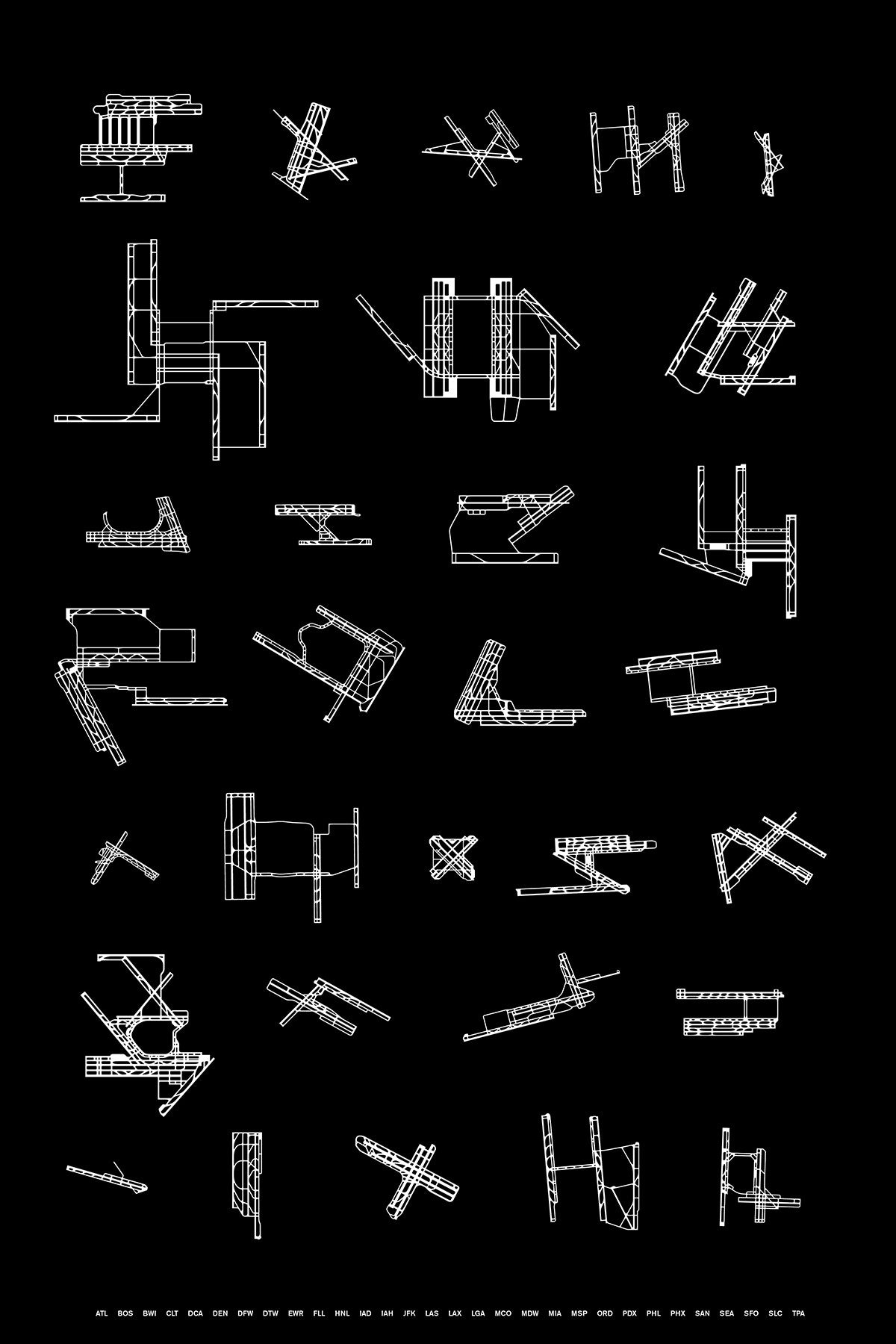 RUNWAY COLLECTION: 30 Busiest US Airports Screenprint – NOMO Design