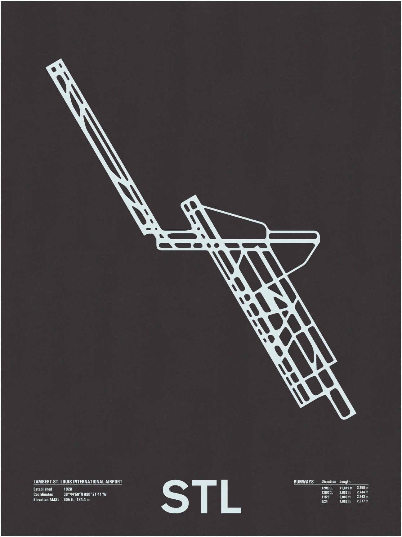 STL: Lambert-St. Louis International Airport Screenprint – NOMO Design