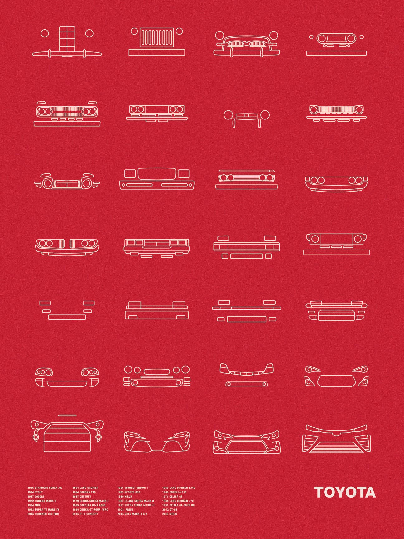 Auto Icon Screen Print Series: Toyota – NOMO Design