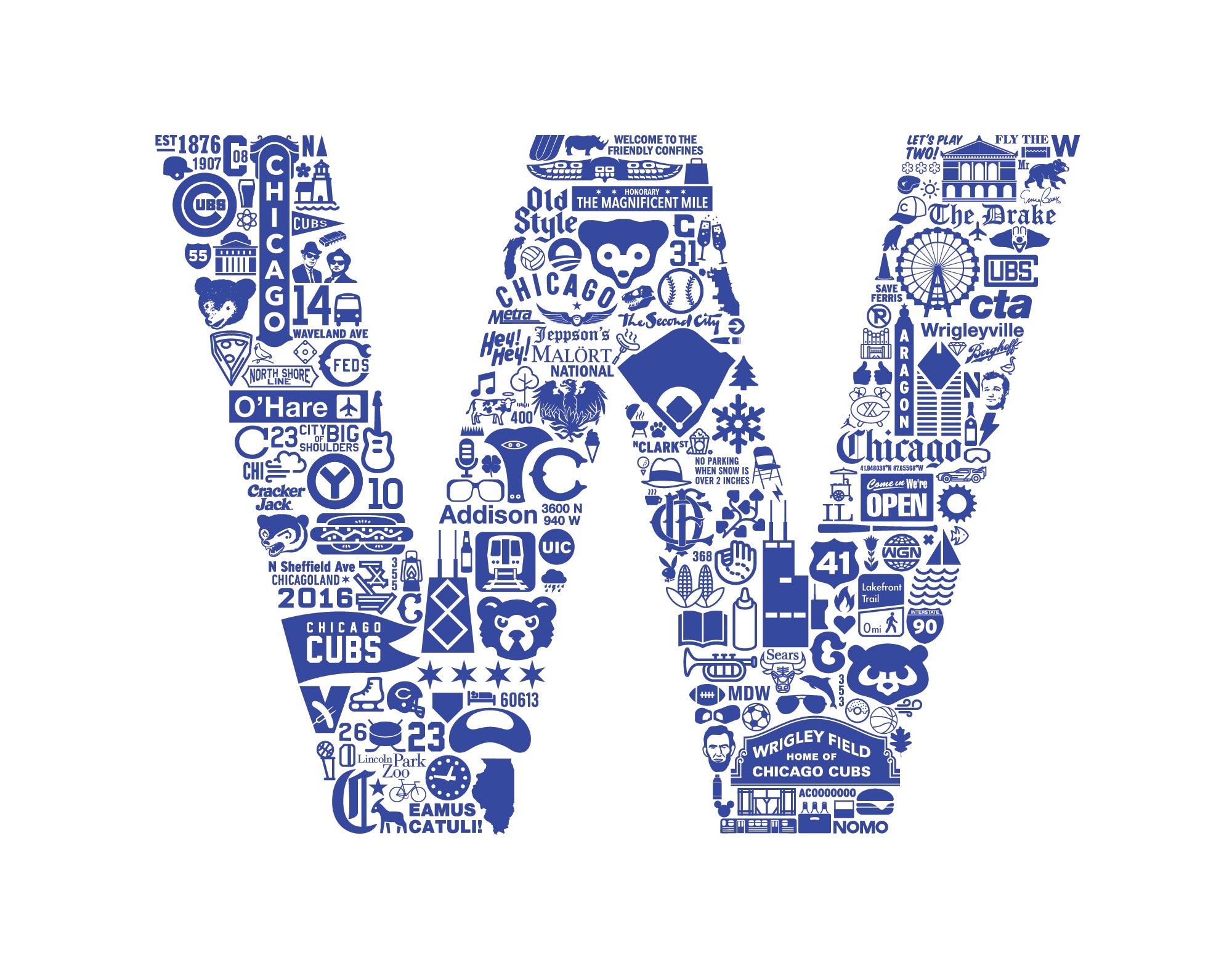 Icon Series: Chicago W Flag Print – NOMO Design